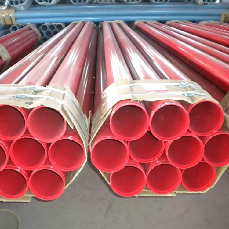 China Fire sprinkler red painted steel pipe with epoxy powder coating ...